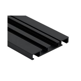 mydeco Vorhangschiene Level 2-Lauf schwarz Aluminium Ma&szlig;e (cm): B: 200 H: 0,7 &raquo; H&ouml;ffner
