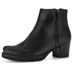 Stiefelette Gabor "ATHEN", Damen, Gr. 38,5, schwarz, Glattleder, unifarben, Basic, Schuhe Stiefelette, Blockabsatz, Ankleboots mit Zierrei&szlig;verschlu&szlig;