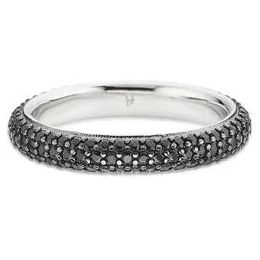 Fingerring Bruno Banani "Schmuck Geschenk Silber 925 Damenring black-white" Gr. 53, silber (silberfarben, schwarz), Fingerringe, Damen, 53, Silber 925 (Sterlingsilber), 3,6mm, Fingerring, mit Zirkonia (synth.)