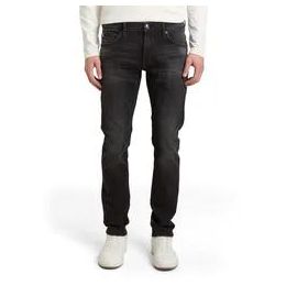 Slim-fit-Jeans Tom Tailor DENIM "PIERS", Herren, Gr. 31, L&auml;nge 32, schwarz denim, Denim/Jeans, Obermaterial: 99% Baumwolle, 1% Elasthan. Futter: 65% Polyester, 35% Baumwolle, schmal lang, Jeans Slim-fit-Jeans, Slim fit mit etwas niedrigerer Leibh&ouml;he