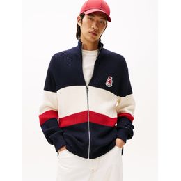 Tommy Hilfiger Strickjacke Herren Gr&ouml;&szlig;e M navy / rot / wei&szlig;
