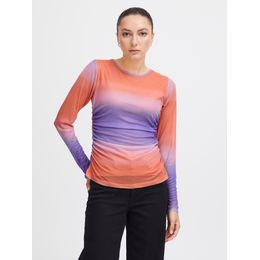 Ichi Shirt 'ISTA' Damen Gr&ouml;&szlig;e XS dunkellila / orange