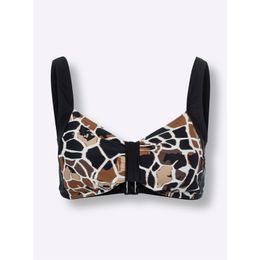 WITT Damen Bikini-Oberteil mit Animal-Print, champagner-schoko-bedruckt, Gr&ouml;&szlig;e 40C
