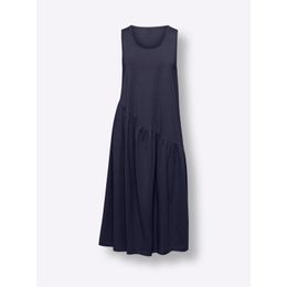 WITT Damen Sommerkleid mit Volant am Saum, marine, Gr&ouml;&szlig;e 36/38