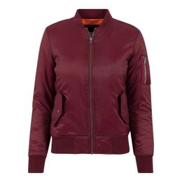 Allwetterjacke Urban Classics "Urban Classics Damen Ladies Basic Bomber Jacket", Damen, Gr. XS, burgundy, 100% Polyamid, unifarben, normal, amerikanischer Ausschnitt, Jacken