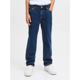Jack & Jones Regular-fit-Jeans JACK & JONES JUNIOR "JJICLARK JJORIGINAL AKM 512 SN JNR", Jungen, Gr. 170, N-Gr, blau (blau denim), Denim/Jeans, Obermaterial: 100% Baumwolle, clean, regular fit, Jeans