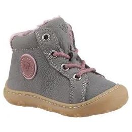 Lauflernschuh PEPINO BY Ricosta "Georgie WMS: Normal", Baby, Gr. 23, grau (grau, rosa), Leder, Schuhe Lauflernschuh, Winterschuh mit Weiten-Me&szlig;system, Gr&ouml;&szlig;enschablone zum Download