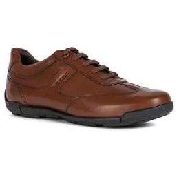 Sneaker Geox "Edgeware", Herren, Gr. 44, braun (cognac), Kalbsleder, unifarben, Schuhe Sneaker, Schnr&uuml;schuh, Business Schuh mit Lederfutter