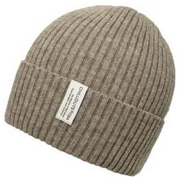 Beanie Chillouts "Tomke Hat", Damen, beige, Feinstrick, Materialmix, mehrfarbig, M&uuml;tzen Beanie, hochwertige Rippstrickbeanie