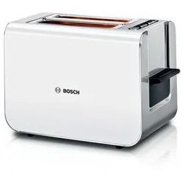 Bosch Toaster "Styline TAT8611N, integrierter Br&ouml;tchenaufsatz, Liftfunktion", wei&szlig;, B:31,3cm H:18,4cm T:17cm, Toaster, Auftaufunktion, Abschaltautomatik, Brotzentrierung, Edelstahl/wei&szlig;