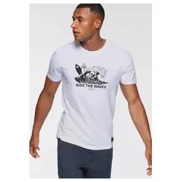 T-Shirt OCEAN SPORTSWEAR, Herren, Gr. XXL (60/62), wei&szlig;, Single Jersey, Obermaterial: 100% Baumwolle, bedruckt, Basic schmal, Rundhals, Shirts T-Shirt, kurz&auml;rmelig, schmal geschnitten, mit Logodruck, aus Single Jersey