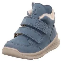 Lauflernschuh Superfit "BREEZE, WMS: mittel", Baby, Gr. 30, blau (hellblau), Nubukleder, unifarben, Schuhe Lauflernschuh, Barfu&szlig;schuh mit zwei Klettverschl&uuml;ssen, Gr&ouml;&szlig;enschablone zum Download