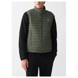 Daunenweste COLMAR "MENS DOWN VEST", Herren, Gr. 50, gr&uuml;n, Web, Obermaterial: 100% Nylon. Futter: 100% Nylon. Wattierung: 90% Entendaune, 10% Entenfeder, unifarben, regular fit normal, hoch geschlossener Ausschnitt, Westen, regular fit, mit Stehkragen
