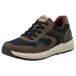 Sneaker Rieker, Herren, Gr. 41, beige (taupe kombiniert), Lederimitat, Schuhe Sneaker, Schn&uuml;rschuh, Halbschuh, Freizeitschuh mit weichem Schaftrand