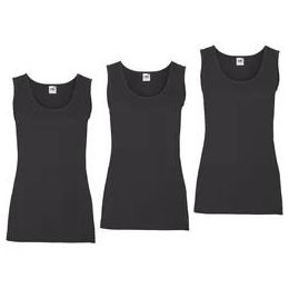 Tanktop Fruit of the Loom, Damen, Gr. S, schwarz, Jersey, Obermaterial: 100% Baumwolle, unifarben, k&ouml;rpernah normal, Rundhals, Tops Tanktop, aus reiner Baumwolle, Rundhals