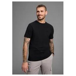 T-Shirt Bruno Banani, Herren, Gr. 3XL (64/66), schwarz, Single Jersey, Obermaterial: 100% Baumwolle, washed, slim fit, Rundhals, Shirts T-Shirt, Gewaschene Optik mit Brusttasche