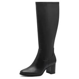 Stiefel Marco Tozzi, Damen, Gr. 37, Normalschaft, schwarz, Lederimitat, unifarben, Schuhe Stiefel, klassischer Stiefel in Karreeform als Allrounder