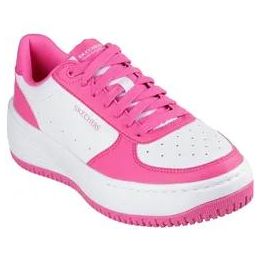 Sneaker Skechers "GRAND 92-STEADY WINNING", Damen, Gr. 37, pink (wei&szlig;, pink), Lederimitat, kontrastfarbene Details, Schuhe Sneaker, Retro Sneaker, Plateausneaker mit markanter Laufsohle