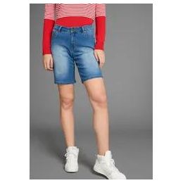 Jeansbermudas Kangaroos, Damen, Gr. 46, N-Gr, blau (blau used), Denim/Jeans, Obermaterial: 80% Baumwolle, 18% Polyester, 2% Elasthan, kurz, Jeans, High Waist