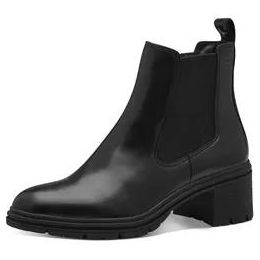 Chelseaboots Tamaris, Damen, Gr. 36, schwarz, Elastischer Einsatz, Glattleder, unifarben, Schuhe Chelseaboots
