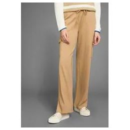 Cargohose HECHTER PARIS, Damen, Gr. 46, N-Gr, beige, Jersey, Obermaterial: 70% Viskose, 25% Polyamid, 5% Elasthan, unifarben, figurumspielend extralang, Hosen Cargohose, mit aufgesetzten Taschen