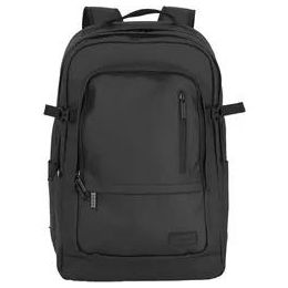 Freizeitrucksack Travelite "BASICS Laptoprucksack", Gr. B/H/T: 33cm x 48cm x 20cm, schwarz, Polyester, unifarben, Basic, Rucks&auml;cke Freizeitrucksack, aus robuster Plane &ndash; ideal f&uuml;r Schule, Arbeit und Reisen