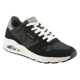 Sneaker Skechers "UNO-VINTAGE DAYZ", Herren, Gr. 44, schwarz-wei&szlig; (schwarz, wei&szlig;), Leder, Schuhe Sneaker, Schn&uuml;rschuh, Halbschuh, Freizeitschuh mit Luftkissen