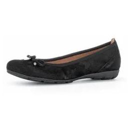 Ballerina Gabor, Damen, Gr. 35, schwarz, Ziegenveloursleder, Schuhe Ballerina, Flache Schuhe, Business Schuhe mit Hovercraft Luftkammern-Laufsohle
