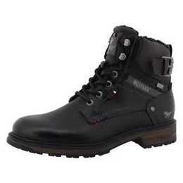 Winterstiefelette Mustang SHOES "Marian", Herren, Gr. 41, schwarz, Lederimitat, Textil, Basic, Schuhe Winterstiefelette, Stiefelette, Boots mit praktischem Innenrei&szlig;verschluss