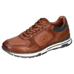 Sneaker Lerros, Herren, Gr. 43, braun (cognac), Leder, used, Schuhe Sneaker, mit Rei&szlig;verschluss, Schn&uuml;rschuh, Freizeitschuh, Halbschuh