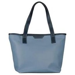 Shopper Tom Tailor "Leora", Damen, Gr. B/H/T: 39cm x 26,5cm x 19cm, blau, Polyurethan, Taschen Shopper, leichtgewichtige Styles aus fein genarbtem Lederimitat