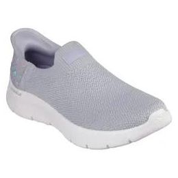 Slip-On Sneaker Skechers "GO WALK FLEX-SUNSET ROSE", Damen, Gr. 43, lila (grau, lavendel), Textil, gebl&uuml;mt, Schuhe, Freizeitschuh, Vegan mit Skechers Handsfree Slip-ins Funktion