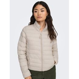 Steppjacke Only "ONLTAHIA LW QUILTED JACKET OTW NOOS", Damen, Gr. XS, pumice stone, Steppware, Obermaterial: 100% Nylon, unifarben, regular fit kurz, eingefasste Kante, Jacken Steppjacke, Kunstfaser