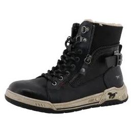 Winterboots Mustang SHOES "Ihana", Damen, Gr. 39, schwarz, Lederimitat, Textil, Schuhe Winterboots, High Top Sneaker, Winterboots mit Warmfutter und TEX