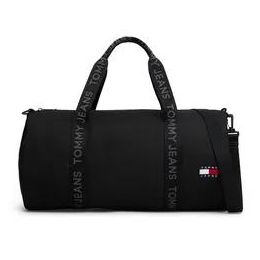Tommy Hilfiger Weekender TOMMY JEANS "TJM ESS DAILY DUFFLE", Damen, Gr. B/H/T: 48cm x 26cm x 26cm, schwarz, Textil, Taschen Weekender, Unisex Reisetasche, Freizeittasche mit logobedruckten Tragegriffen