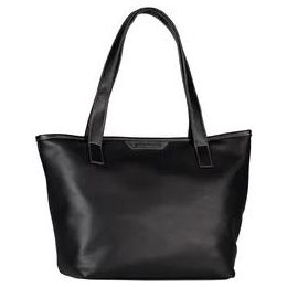 Shopper Tom Tailor "Leora", Damen, Gr. B/H/T: 39cm x 26,5cm x 19cm, schwarz, Polyurethan, Taschen Shopper, leichtgewichtige Styles aus fein genarbtem Lederimitat
