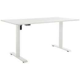 Livetastic Schreibtisch, Wei&szlig;, Metall, Holzwerkstoff, rechteckig, eckig, 80x73-123x160 cm, h&ouml;henverstellbar, Arbeitszimmer, Schreibtische, B&uuml;rotische