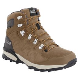 Wanderschuh Jack Wolfskin "REFUGIO TEXAPORE MID W", Damen, Gr. 42,5, orange (braun, apricot), Synthetik, Textil, Veloursleder, Schuhe Wanderschuh, wasserdicht, Trekkingschuh