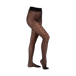 Feinstrumpfhose Camano "Fine fashion", Damen, Gr. M, schwarz, Obermaterial: 90% Polyamid, 10% Elasthan, unifarben, Strumpfhosen Feinstrumpfhose, Big Dots
