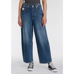 Weite Jeans Herrlicher "Barrow Denim", Damen, Gr. 29, N-Gr, iconic, Denim/Jeans, Obermaterial: 99% Baumwolle, 1% Elasthan, lang, Jeans Weite Jeans, im O-Shape