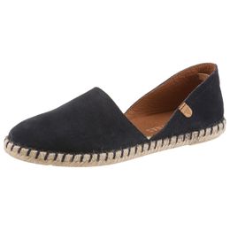 Espadrille VERBENAS, Damen, Gr. 40, blau (dunkelblau), Veloursleder, unifarben, Schuhe Espadrille, Strandschuh, Sommerschuh, Loafer aus Veloursleder, Topseller