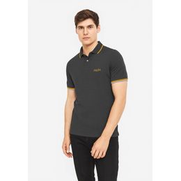 Jack & Jones Poloshirt JACK & JONES "JORTEN POLO SS BMUSS25", Herren, Gr. L, grau (dunkelgrau melange detail:melange), Jersey, Obermaterial: 50% Baumwolle, 50% Polyester, meliert, regular fit normal, Shirts Poloshirt