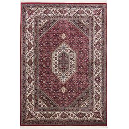 Orientteppich Theko "Meraj Silk Touch Bidjar", rot, B:90cm H:12mm L:160cm, Schurwolle, Seide, Teppiche, Orientteppich, Flor aus 20% Seide, handgekn&uuml;pft, mit Fransen