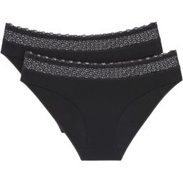 Tai-Slip Triumph "Feel of Modal", Damen, Gr. L, schwarz, Single Jersey, Obermaterial: 87% Modal, 13% Elasthan, unifarben, k&ouml;rpernah, Unterhosen Tai-Slip, seidig-weich, Spitzenbund, Topseller