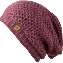 Beanie Chillouts "Nele Hat", Damen, rosa (rose), Wolle, Waffelmuster, unifarben, M&uuml;tzen Beanie, mit weichem Fleece innen, atmungsaktiv, temperaturregulierend