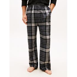 Pyjamahose, Herren, Gr. XXL (56), N-Gr, schwarz tartan, Flanell, Obermaterial: 55% Baumwolle, 45% Viskose, Tommy Hilfiger Underwear, kariert, gerade, Hosen Pyjamahose, aus Flanell, elatischer Bund, normale Passform, kariert