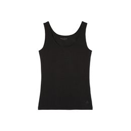 Marc O'Polo Tanktop MARC O'POLO "Essentials", Damen, Gr. L, schwarz, Jersey, Obermaterial: 95% Baumwolle, 5% Elasthan, unifarben, figurbetont h&uuml;ftlang, Rundhals, Tops Tanktop, mit kleinem Logo am Saum