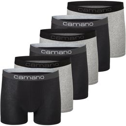 Boxershorts Camano "comfort", Herren, Gr. L, schwarz (mix, schwarz), Obermaterial: 95% Baumwolle, 5% Elasthan, eng, Unterhosen Boxershorts, mit Stretch-Logobund