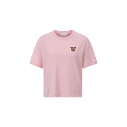 T-Shirt RICHROYAL, Damen, Gr. L, rosa (strawberry cream), Single Jersey, Obermaterial: 100% Baumwolle, bedruckt, unifarben, loose fit kurz, Rundhals, abgesteppte Kante, Shirts T-Shirt, Mit Rundhalsausschnitt