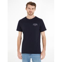 T-Shirt "CN SS TEE LOGO", Herren, Gr. M (50), blau (desert, sky, (dunkelblau)), Single Jersey, Obermaterial: 100% Baumwolle, Tommy Hilfiger Underwear, meliert, Basic, gerade h&uuml;ftbedeckend, Rundhals, eingesetzt abgesteppt, Shirts T-Shirt, mit Tommy Hilfiger Markenlogo-Druck
